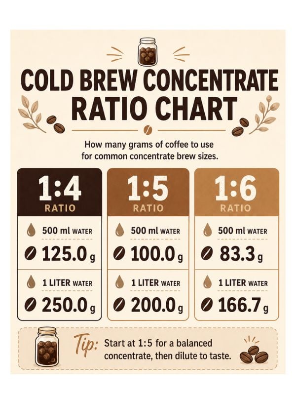 Ratio for Cold Brew Concentrate: Simple Brew Guide - Coffeenatics